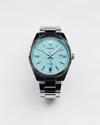 Casio Men's Turquoise Blue Dial Stainless Steel Quartz Watch MTP-1302D ...