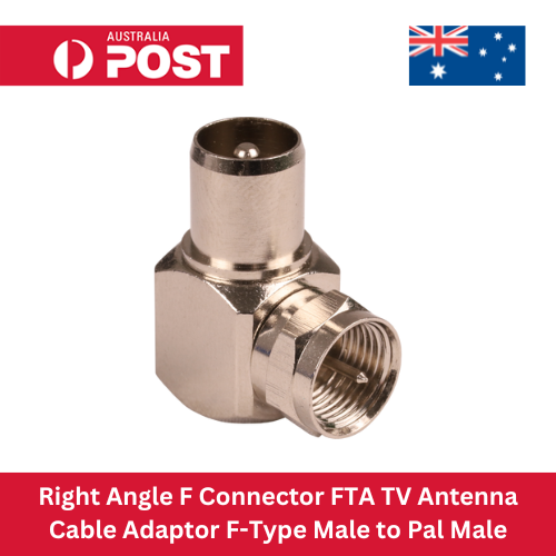 Right Angle F Connector FTA TV Antenna Cable Adaptor F-Type Male to Pal ...