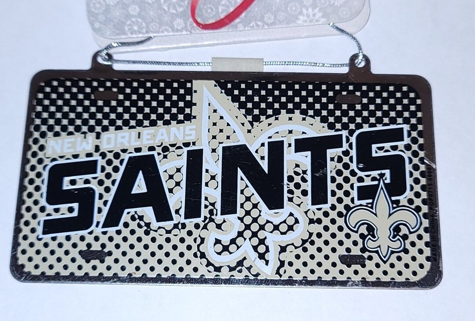 New Orleans Saints NFL Metal License Plate Sign Christmas Tree Ornament ...