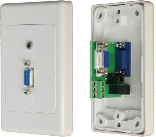 Clipsal Style Wall Mount Plate VGA D15 Female With 3.5mm Stereo Socket ...