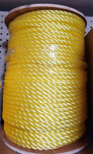 600' x 3/8" Yellow Strand Twisted Polypropylene Rope Spool 200 WLL Boat ...