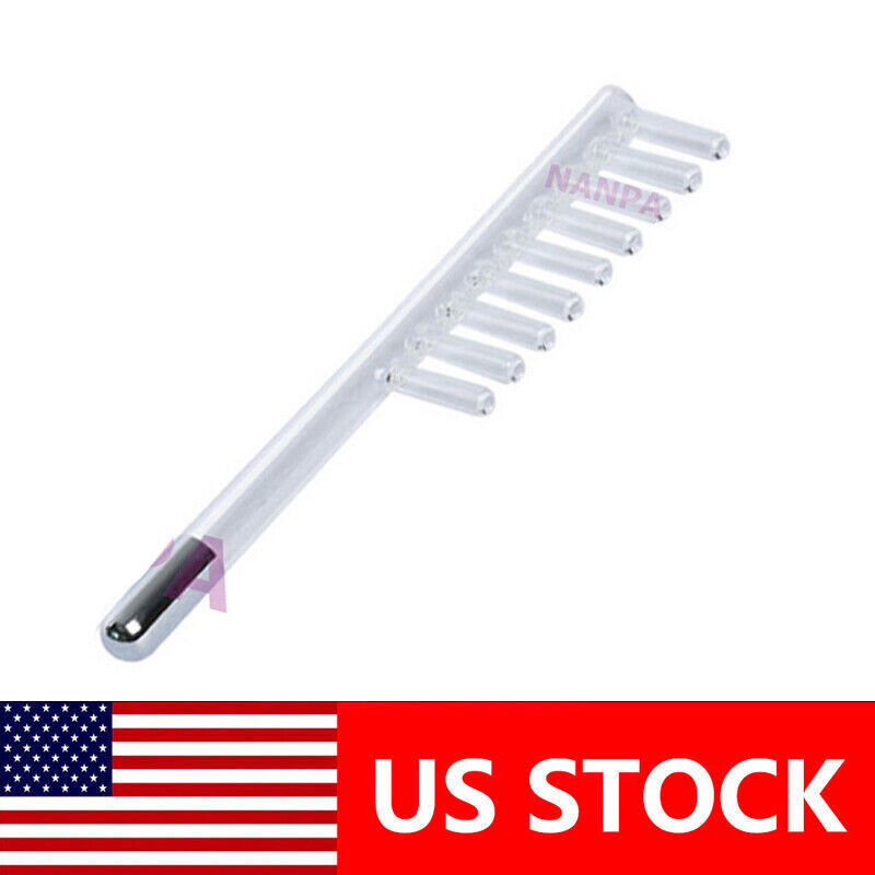 Comb High Frequency Electrode Violet Glass Wand For Hair Growing Hair ...