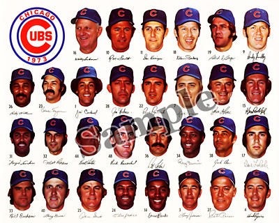 1973 Chicago Cubs Team Picture Floating Heads with Names Color 8 X 10 ...