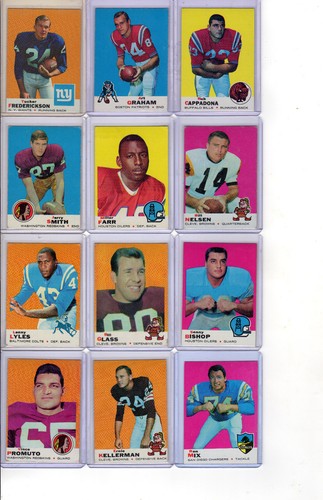 1969 Topps Football lot 13 cards, Med-Nice Condition, See Pics. SET ...