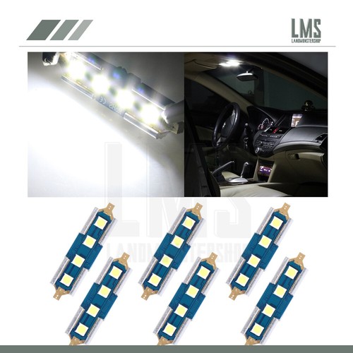 6x White 36mm Interior Festoon LED Light 4-SMD-3030 REplacement Lamps ...
