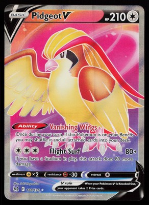 Pidgeot V (Full Art) 188/196 Ultra Rare SWSH11: Lost Origin Pokémon ...