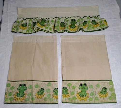 Neil The Frog Vintage Sears 2 Curtain Panels And 1 Valance Retro MCM ...