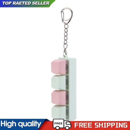Keyboard Key Button Keycap Fidget Keychain Decompression (green pink) # ...
