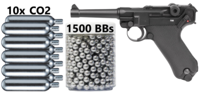 Umarex Legends Luger P.08 - CO2 .177 Cal BB Pistol Air Gun - Kit - 410 ...