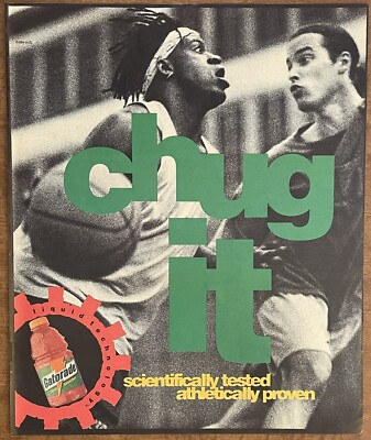 VTG 90s 1994 Gatorade “Chug It” Liquid Technology Basketball Print Ad ...