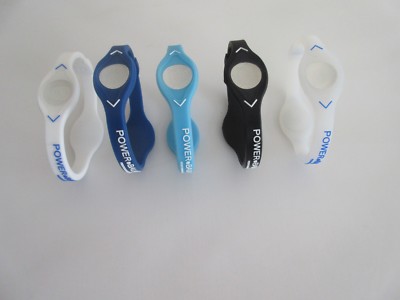 5 PCS 2 BLUE,BLACK. WHITE,CLEAR Power Balance Energy Health Bracelet XS ...