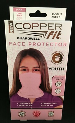 Copper Fit - Face Protector - Youth Mask - Pink - Moisture Wicking ...