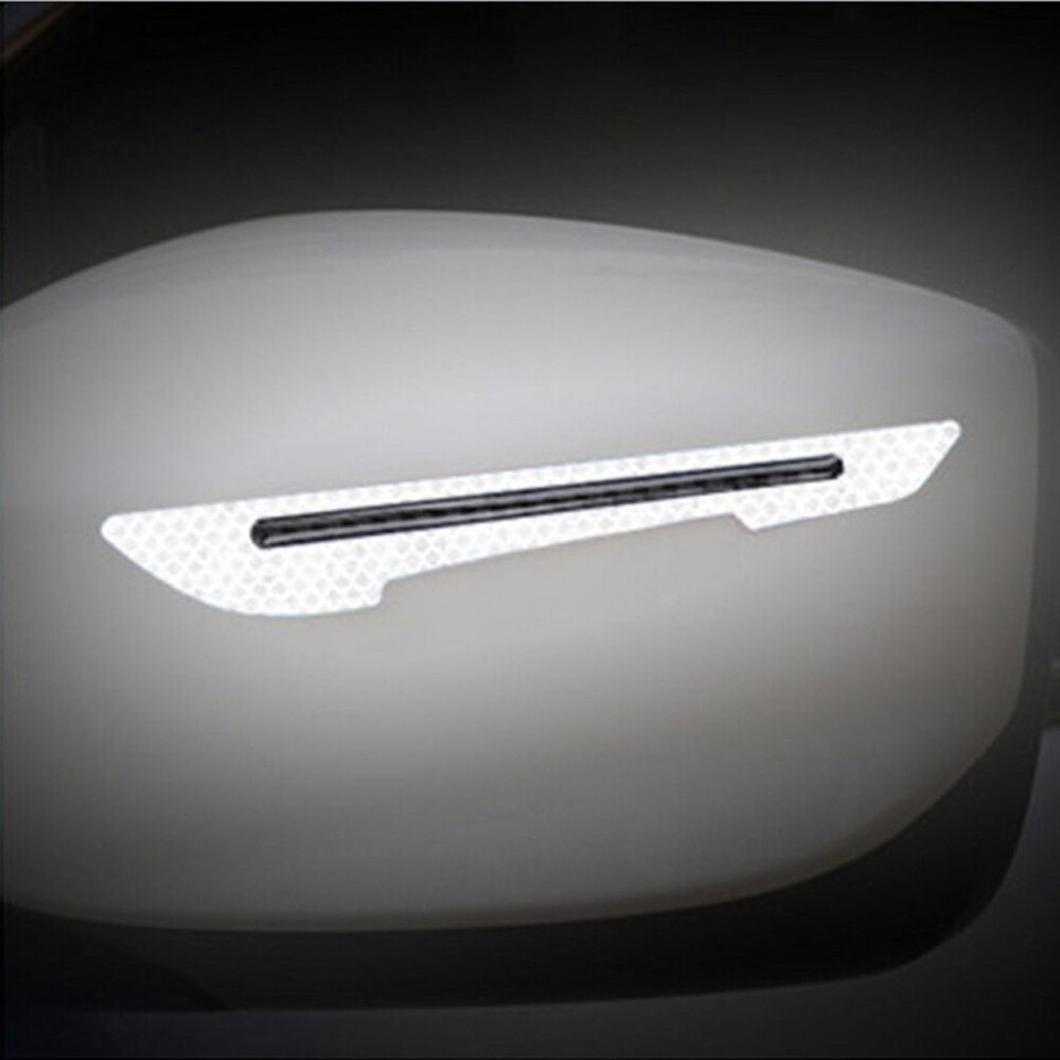 2x Car Reflective Carbon Fiber Car Side Mirror Warning Decal Sticker ...