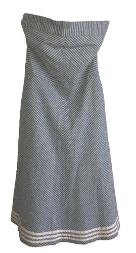 AMERICAN EAGLE OUTFITTERS SZ 4 CASUAL STRAPLESS DRESS BLUE WHTE LINEN ...