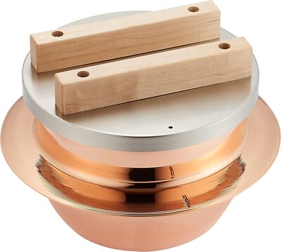 SHINKO Pure Copper 3-Go Kama Rice Pot w/Lid TsubameSanjo High Quality ...