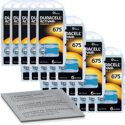 120 x Duracell Activair 675 blue hearing aid battery (20 x 6 bl ...