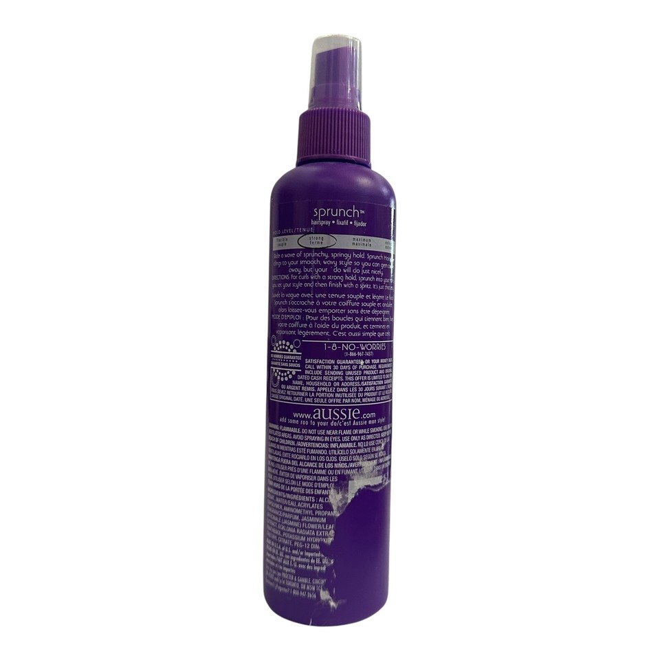 Aussie Sprunch Non-Aerosol Hairspray Strong Hold Finish 8.5 oz Old ...