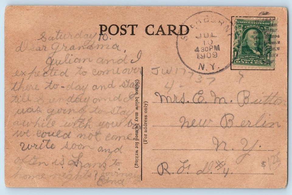 Sherburne New York Postcard Sherman Park The Pool Children 1909 Antique ...