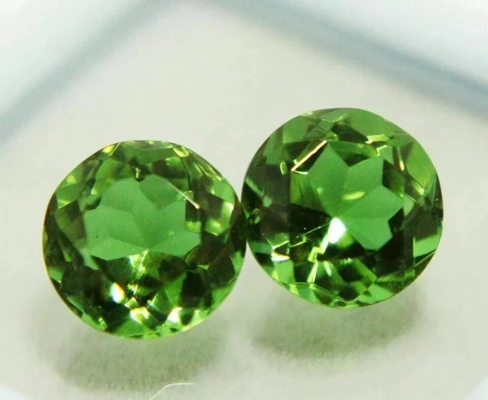 32 Ct Natural Alexandrite Round Cut Loose Gemstone Matched Pair Color ...