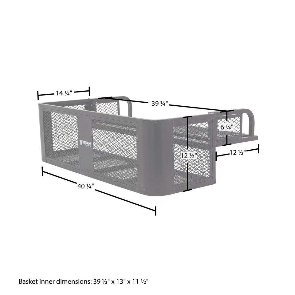 Titan Ramps Universal ATV/UTV Rear Drop Cargo Basket Rack - 150 lb ...