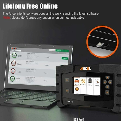 ANCEL FX4000 OBD2 Scanner Diagnostic Scan Tool Code Reader Engine ABS ...