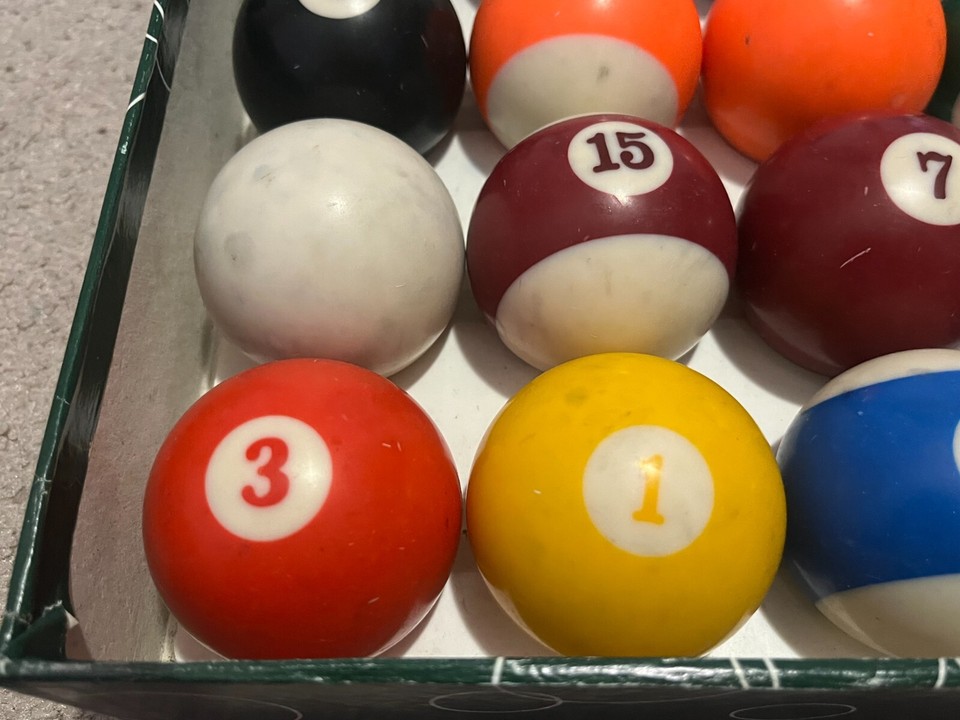 Vintage Belgium Pool Ball Billiard Set with Box Rare | eBay