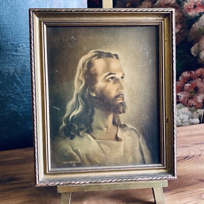 Vintage 1941 Head of Jesus Christ Warner Sallman Framed Religious ...