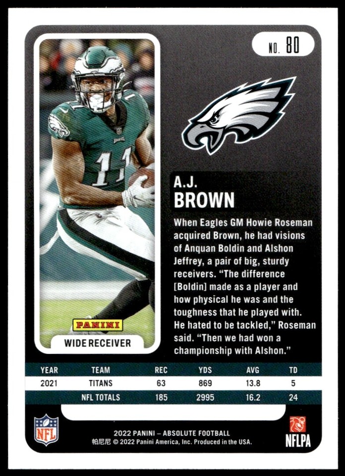 2022 Panini Absolute #80 A.J. Brown Retail Excellent | eBay