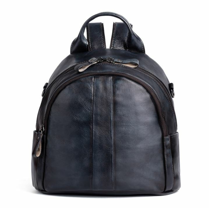 Women's Genuine Real Cow Leather Backpack Handbag Purse Satchel Travel ...