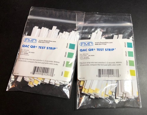 FMP Quaternary Ammonia Sanitizer Test Strip QAC QR Tape (2pk) 200ct ...