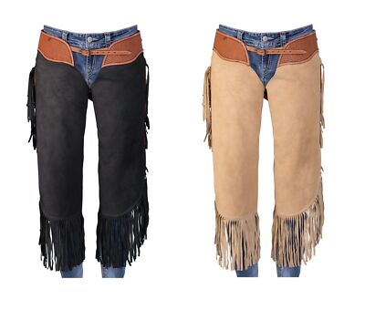 Western Leather Cowboy Full Chaps for Men and Women Bull Riding with ...