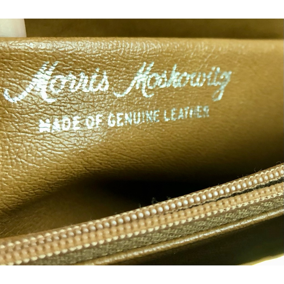 Vtg Morris Moskowitz Womens Handbag Tan Leather Paisley Magnetic Inside ...