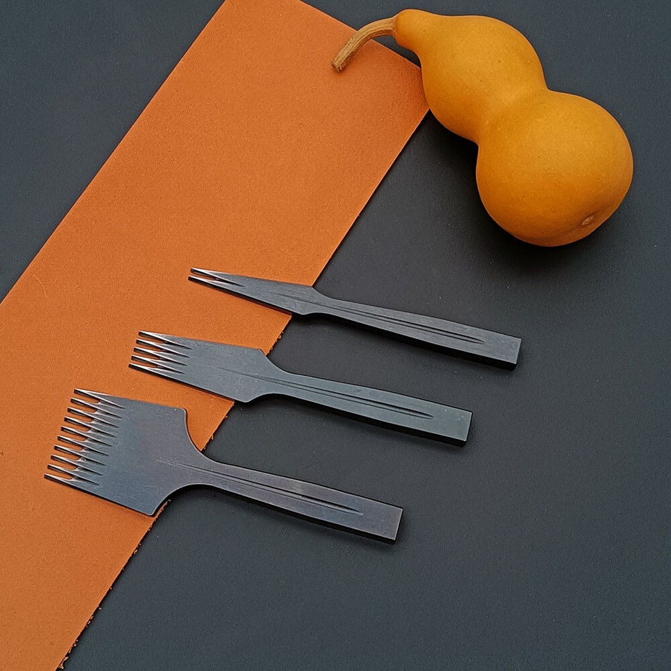 French Style leather Craft Pricking Irons Stitching Lacing Punch Chisel ...