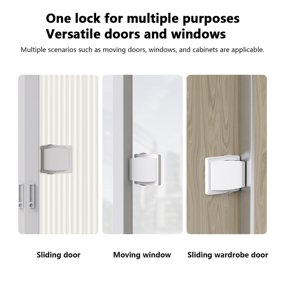 4Pcs Sliding Door Safety Lock Adhesive Slide Window Locks Child Proof ...