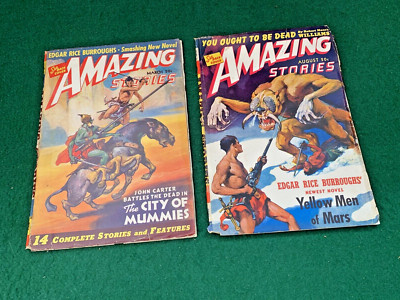 1941 Amazing Stories - E.R. Burroughs "City of Mummies" & "Yellow Men ...