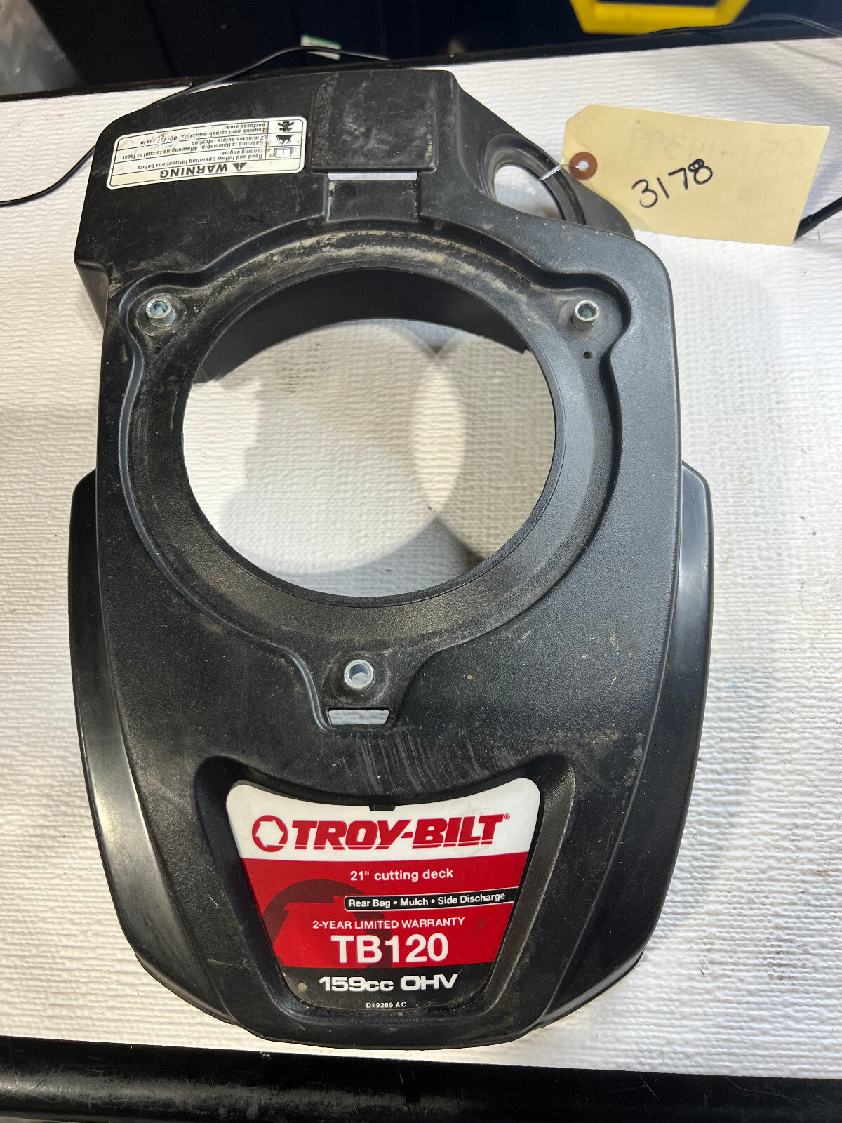 Troy Bilt TB120 Lawn Mower Powermore 5X65RU Engine Shroud 951-14399 ...
