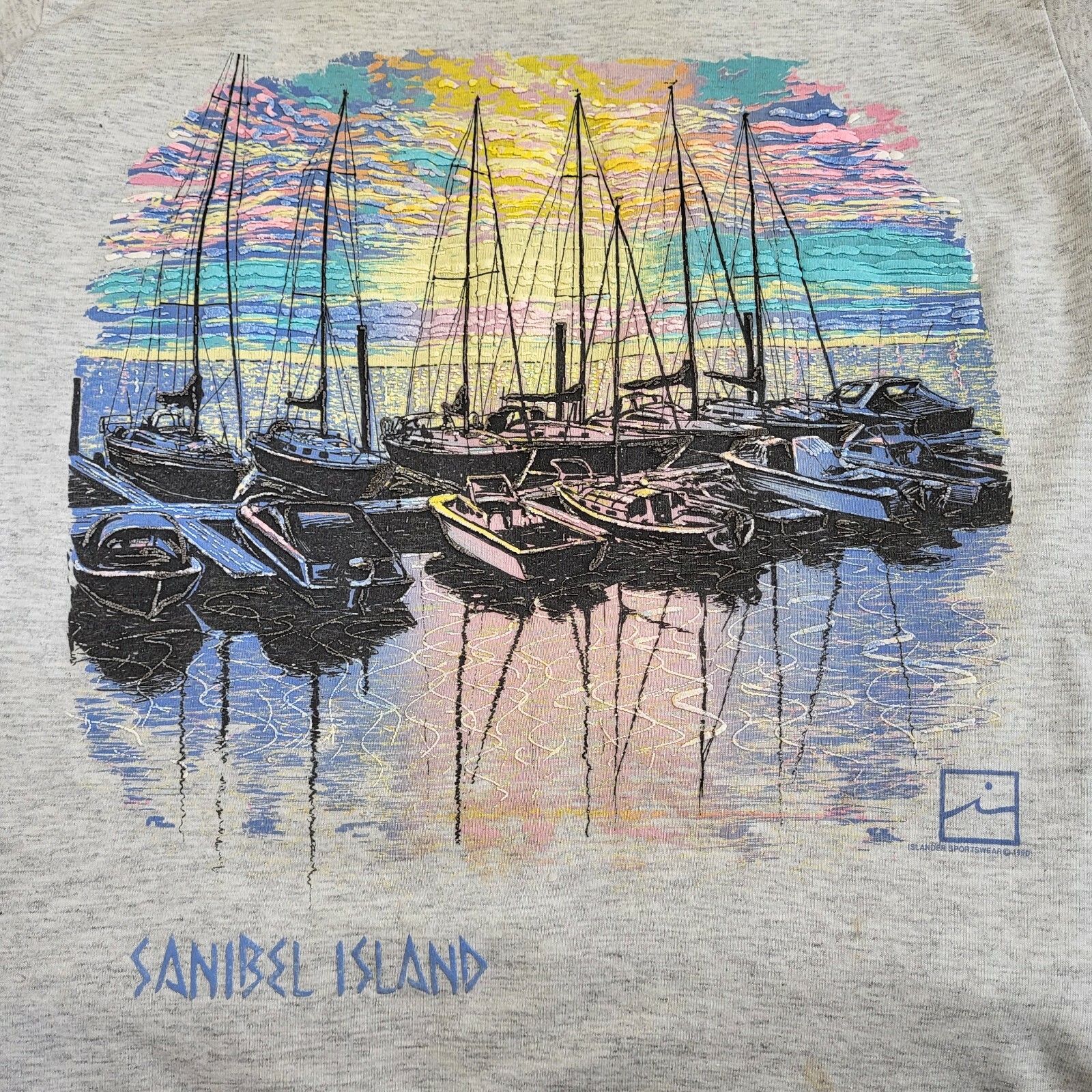 Vintage USA 90s Sanibel Island Florida Tourist Graphi… - Gem
