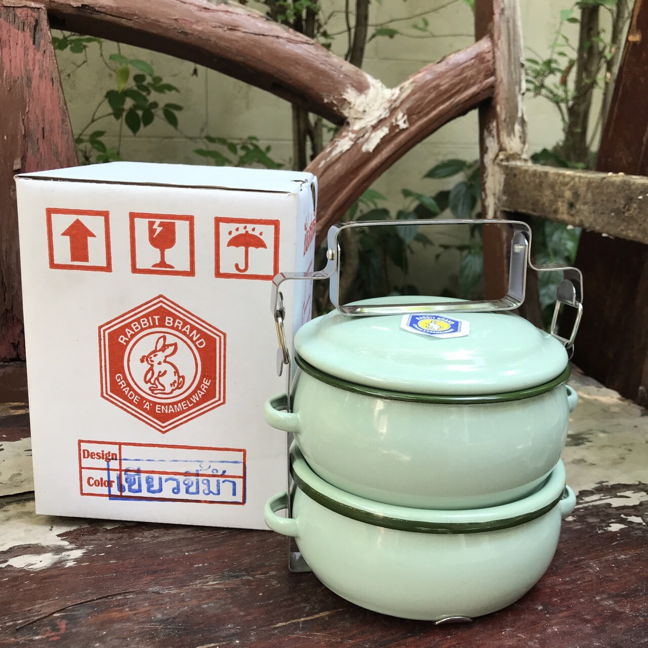 Thai Traditional Enamelware Tiffin Lunch Box Food Container Pinto Bento ...