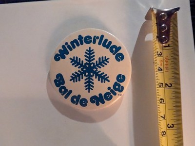Vintage Pin Pinback Button Winterlude Bal De Neige Winter Time Fun Snow ...