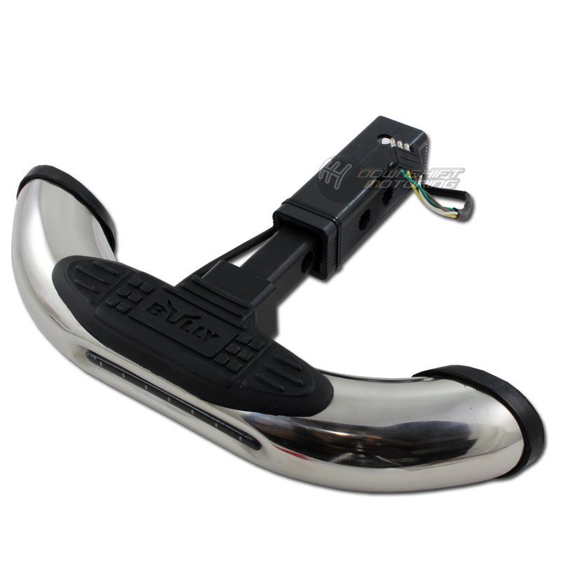 BULLY 1.25" & 2" STEEL CHROME HITCH REAR TOW TRAILER LED BACK STEP BAR ...