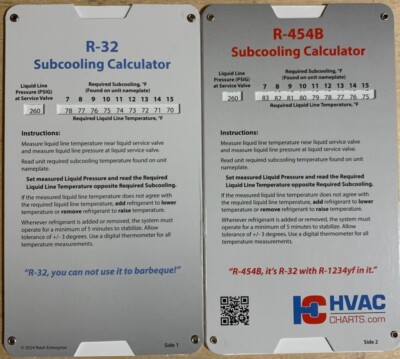 R-32 R-454b Superheat Charging Chart For A2L Air Conditioner Service ...
