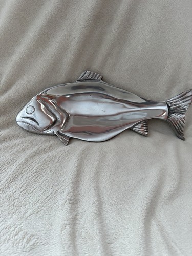 Silver Metal Fish Serving Platter 15” Salmon Trout | eBay