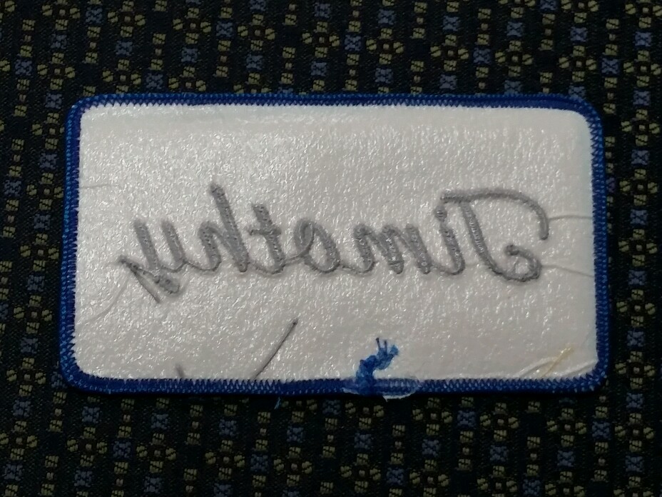 TIMOTHY NAME TAG BLUE AND WHITE PATCH | eBay