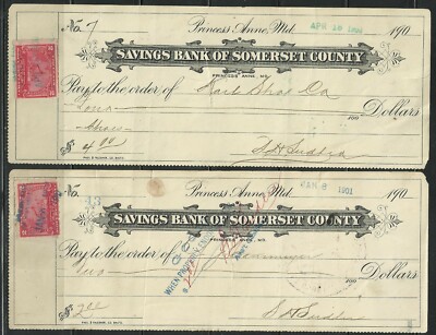U.S. 1900s REVENUE Documents Checks 2c. Documentary Battleship | eBay
