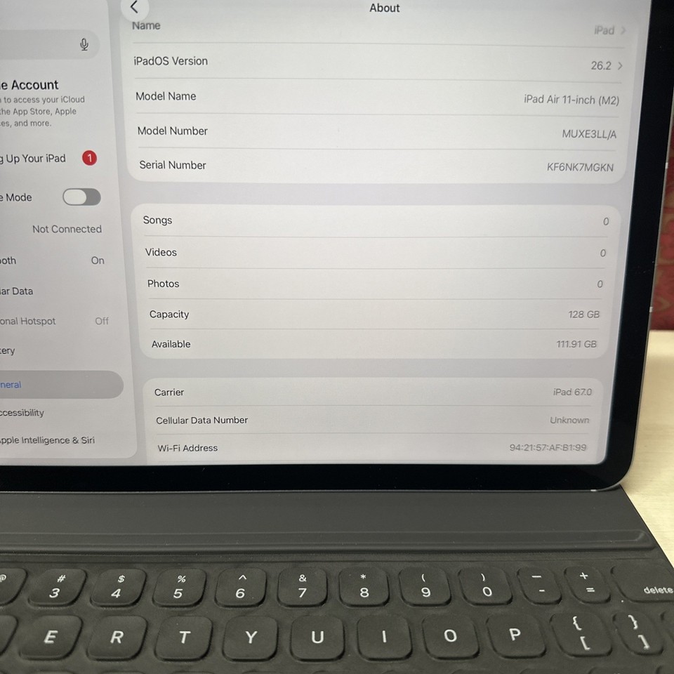 Apple iPad Air 11-inch (M2) A2903 128 GB, Wi-Fi + 5G, 11 in - Space ...