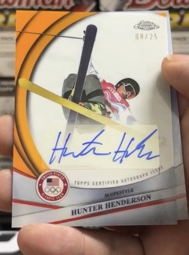 Hunter Henderson 2026 Topps Chrome USA Winter Olympics Auto Orange 08/ ...