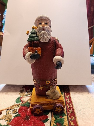 Demdaco Americana Christmas Santa with Bunny Tree Figurine Kathy Killip ...