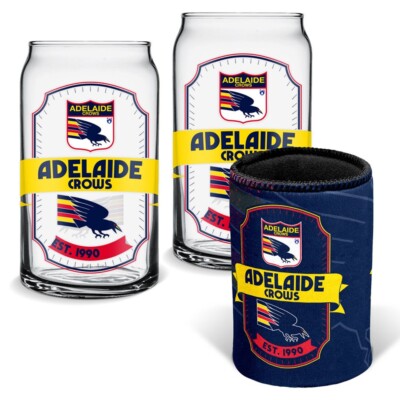 AFL Can Glass Set - Adelaide Crows - Set of 2 Glass & Cooler | eBay