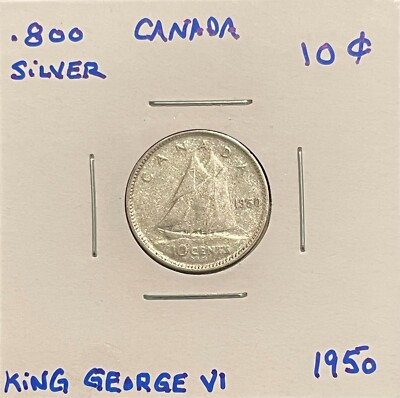 1950 Canada 10 cent dime (.800 Silver) King George VI | eBay