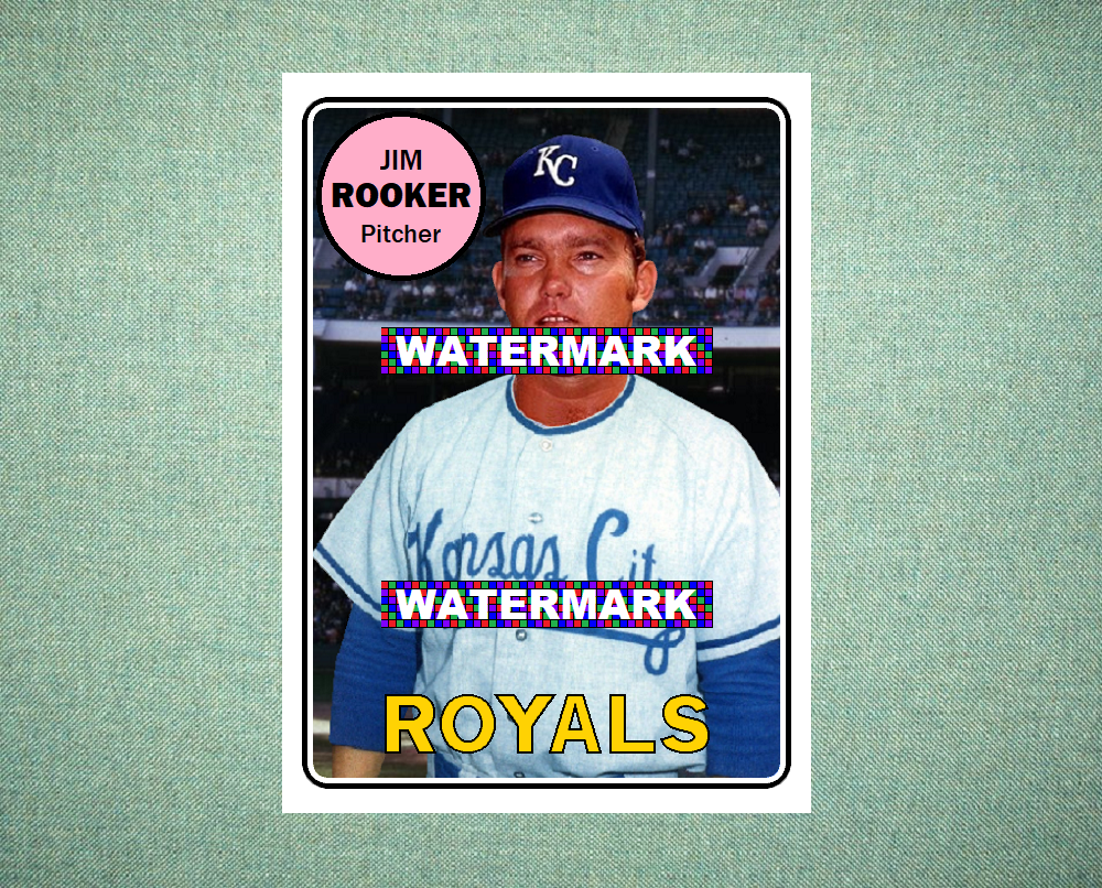 Jim Rooker Kansas City Royals 1969 Style Custom Baseball Art Card | eBay